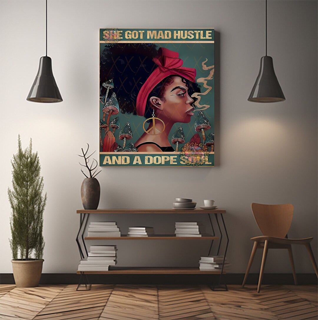 Black Woman Positive Affirmation Wall Art, Positive African American ...