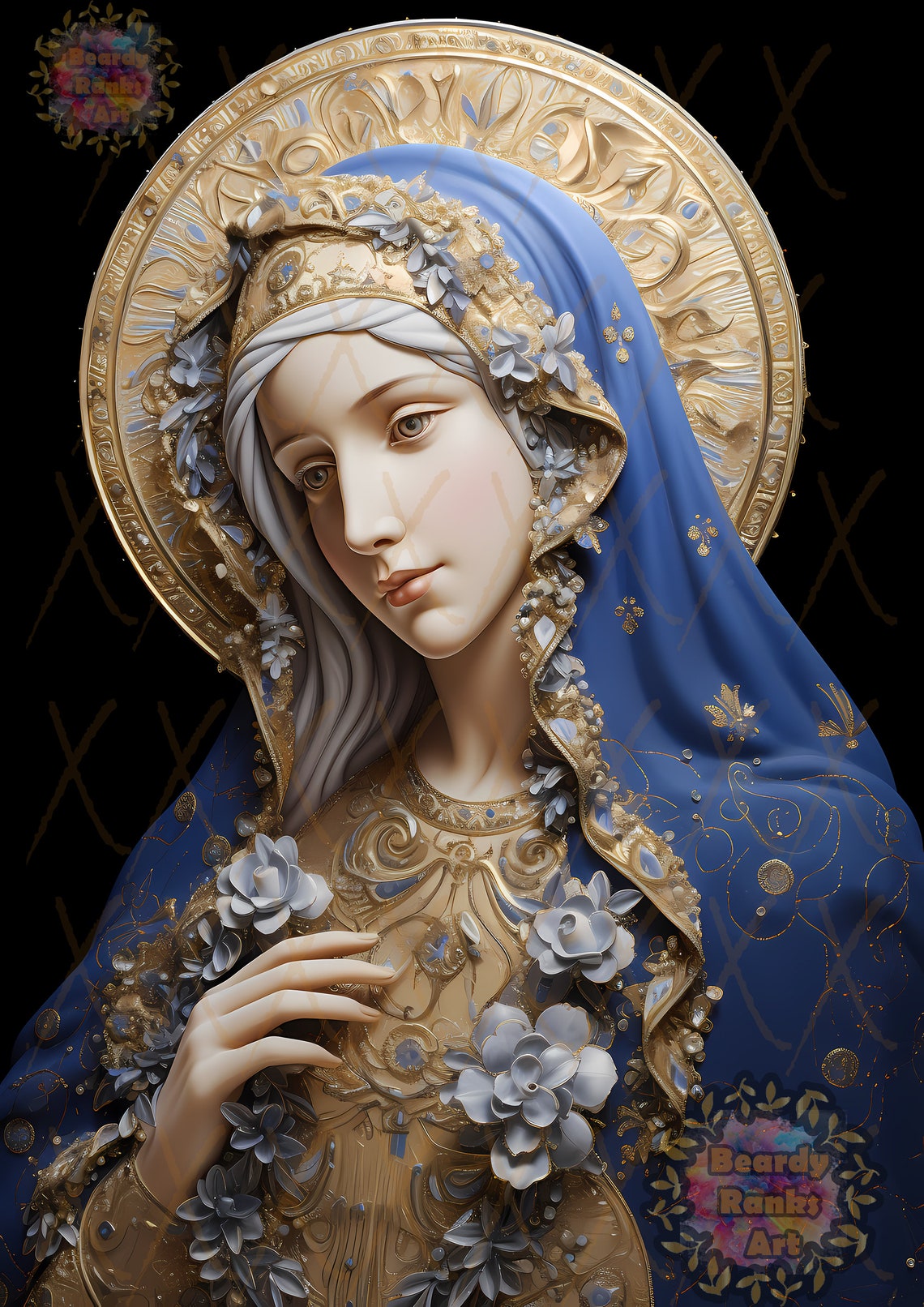 Virgin Mary Poster, Mother of Christ Poster, Virgin Mary Wall Art ...
