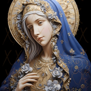 Virgin Mary Poster, Mother of Christ Poster, Virgin Mary Wall Art ...
