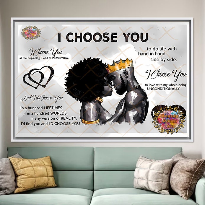 Black Love Positive Affirmation Wall Art, Positive African American ...