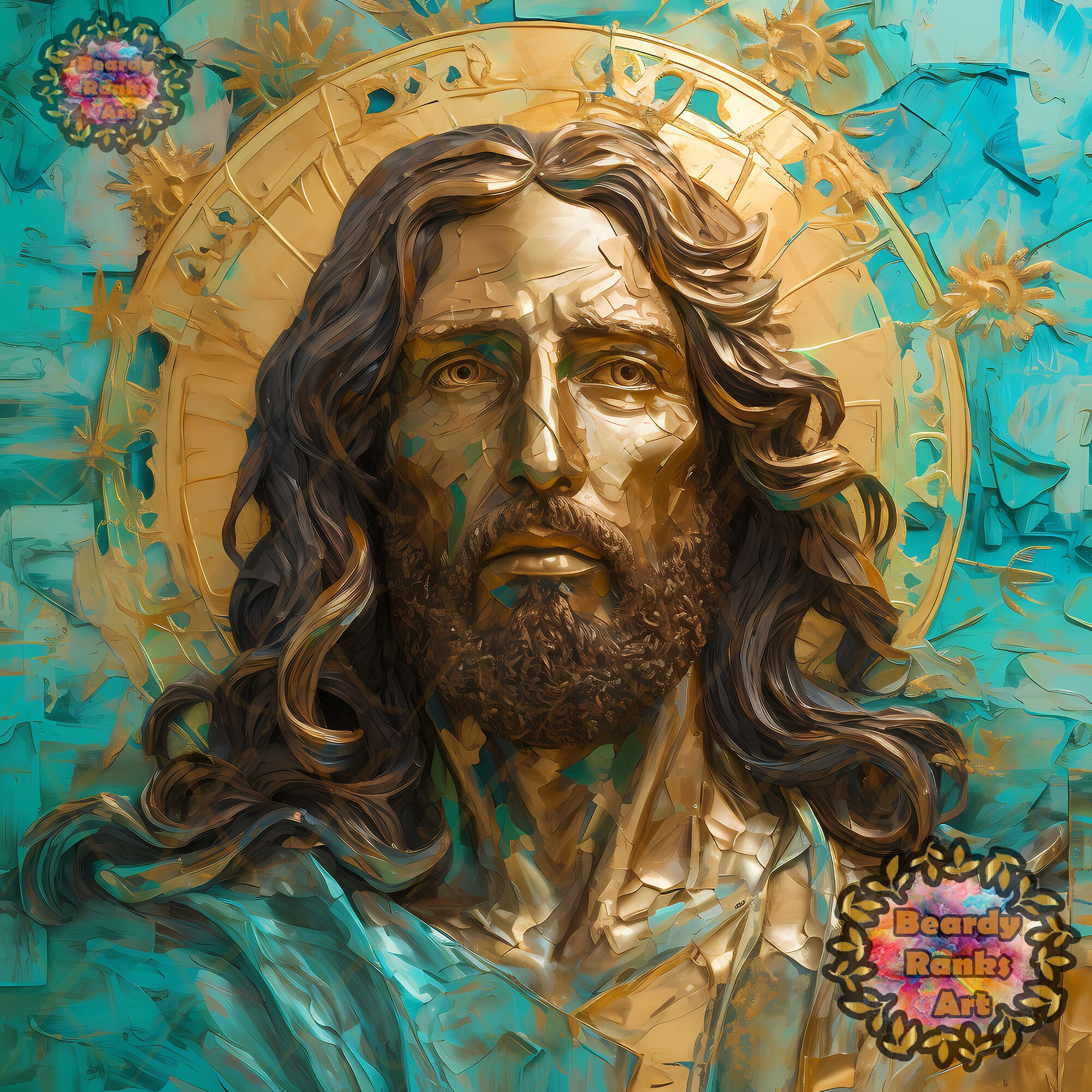 Jesus Christ Square Canvas Wall Art, Christian Wall Art, Jesus Wall ...
