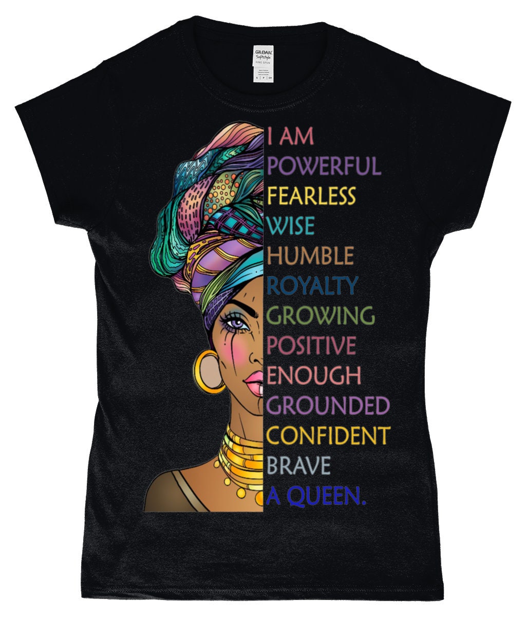 Black Queen Positive Affirmation T-shirt, Black Girl Magic Tshirt ...