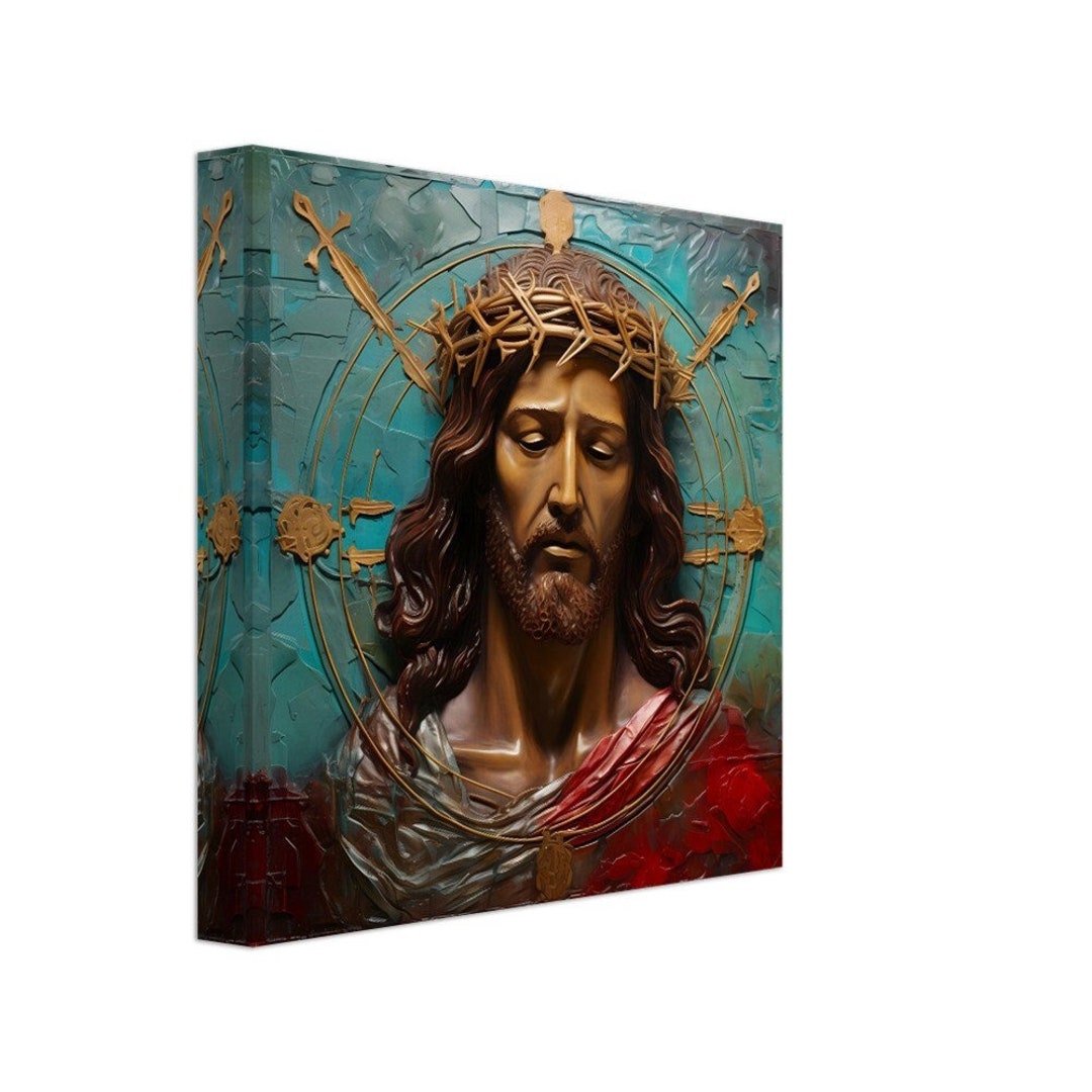 Jesus Christ Square Canvas Wall Art, Christian Wall Art, Jesus Wall ...