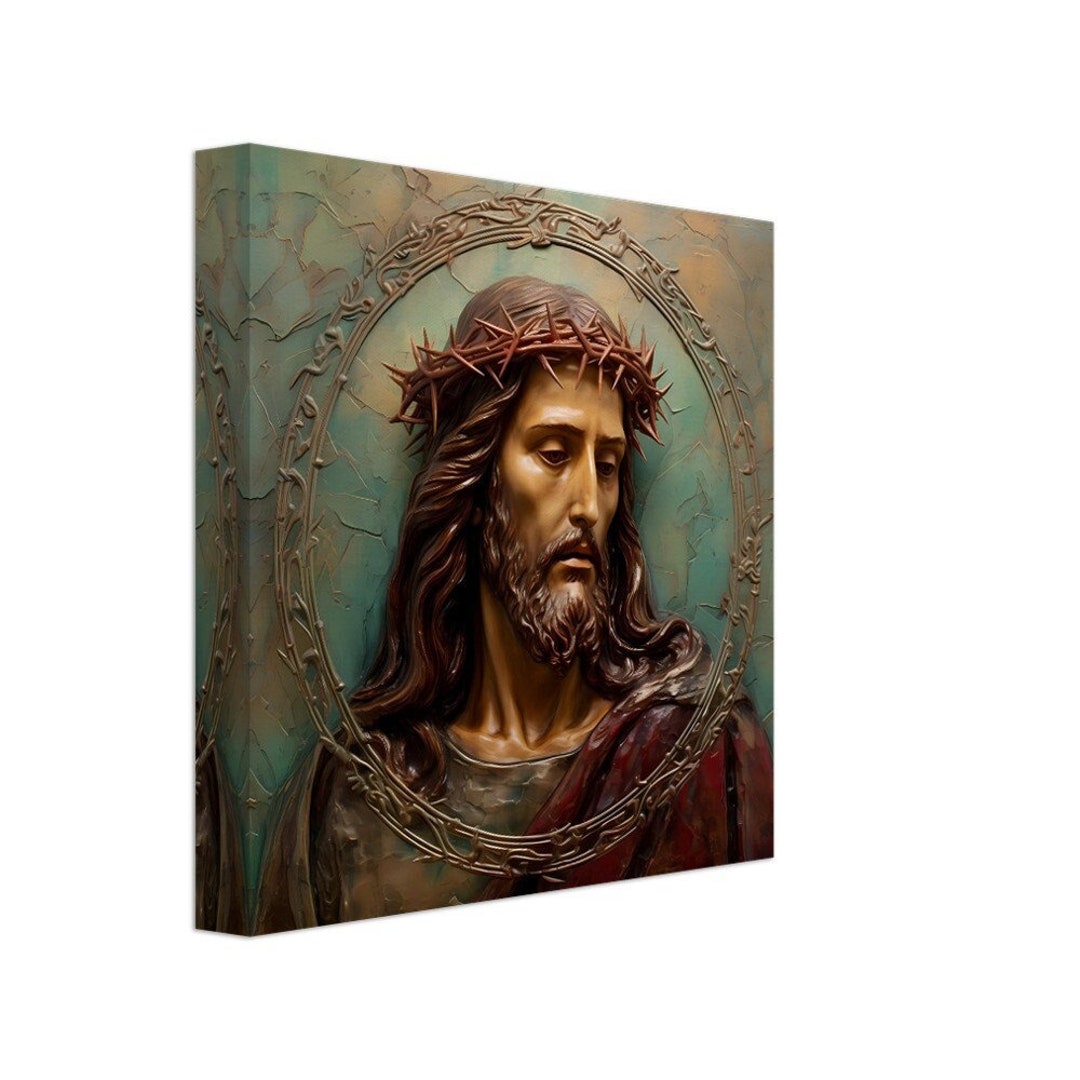 Jesus Christ Square Canvas Wall Art, Christian Wall Art, Jesus Wall ...