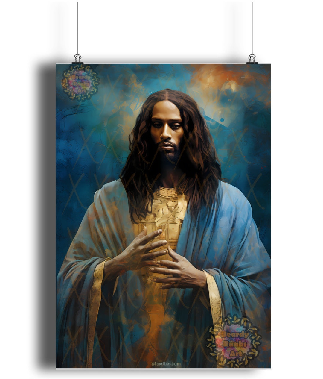 Powerful Black Jesus Poster, African American Christian Jesus Poster ...