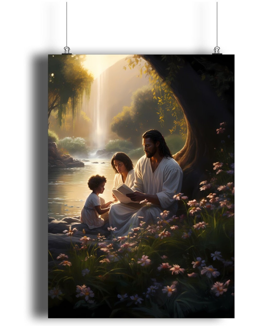 Black Jesus and Child, Jesus Christ Wall Art, Christian Wall Art, Black ...