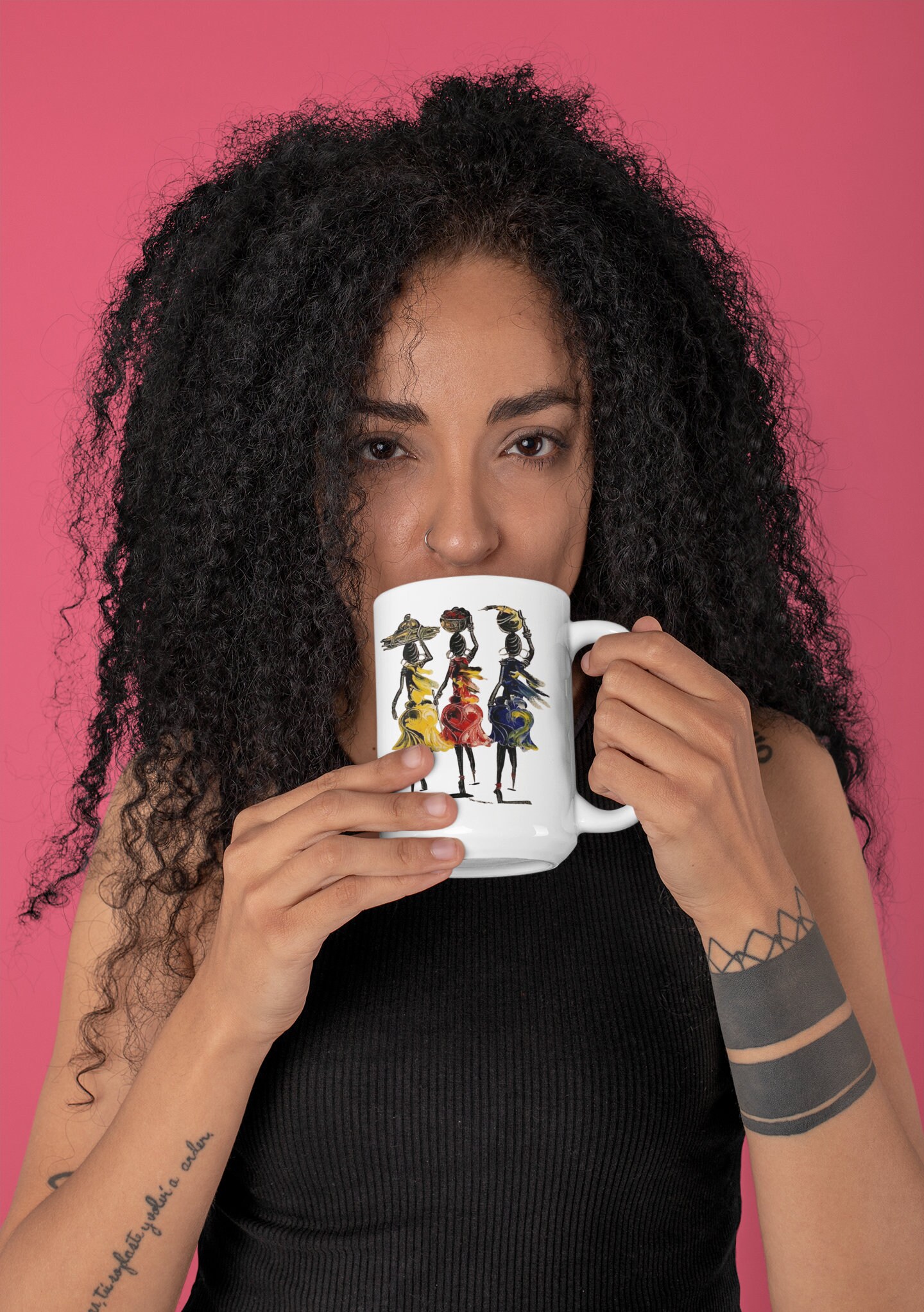 African Women Head Basket Mug, African Mugs, Ethnic Mugs, African ...
