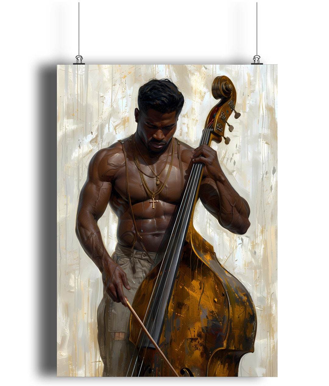 Black Male Model Violinist Poster, Black Man Violin Player Poster ...
