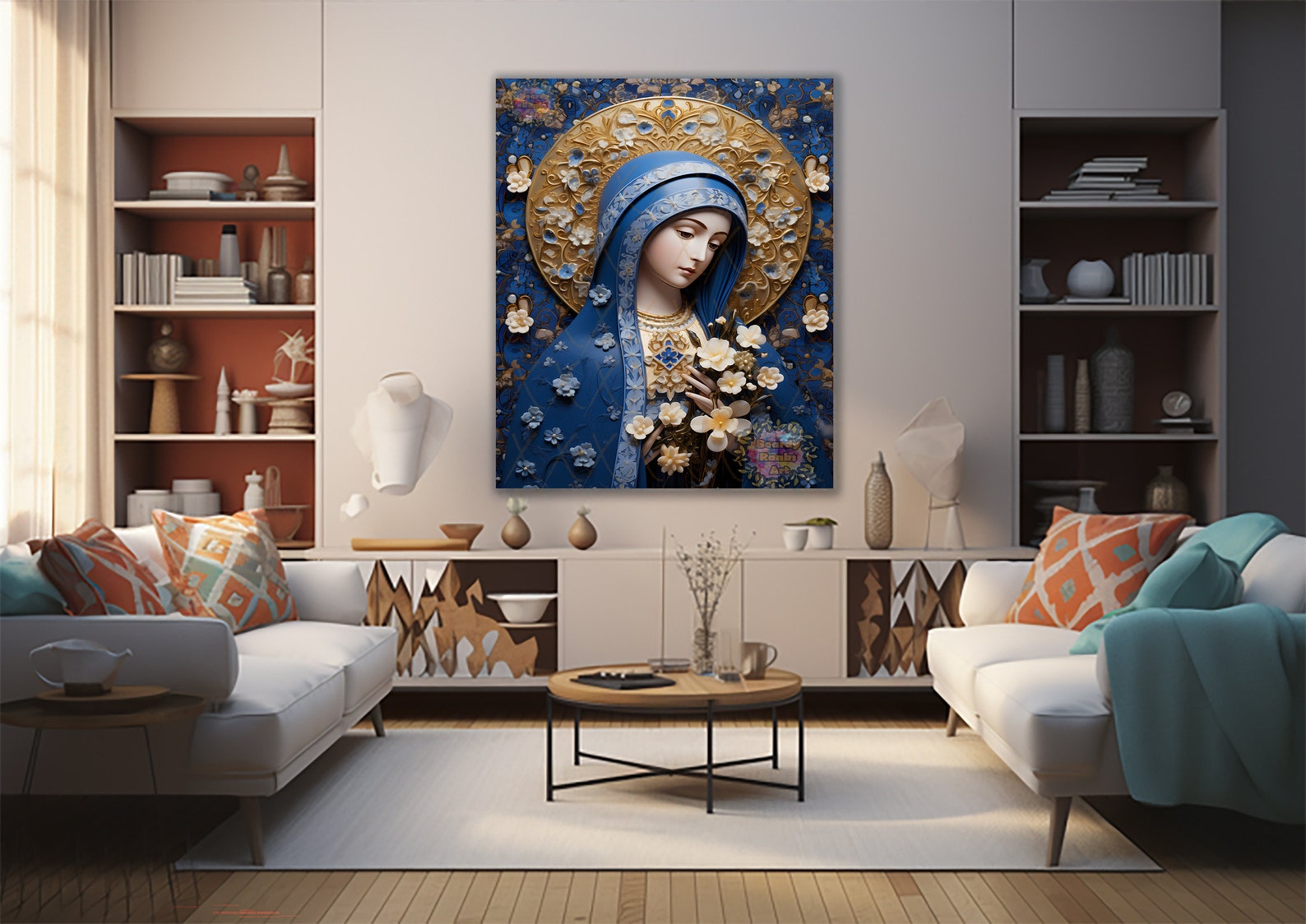 Virgin Mary Poster, Mother of Christ Poster, Virgin Mary Wall Art ...
