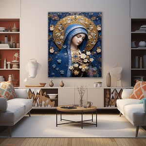 Virgin Mary Poster, Mother of Christ Poster, Virgin Mary Wall Art ...
