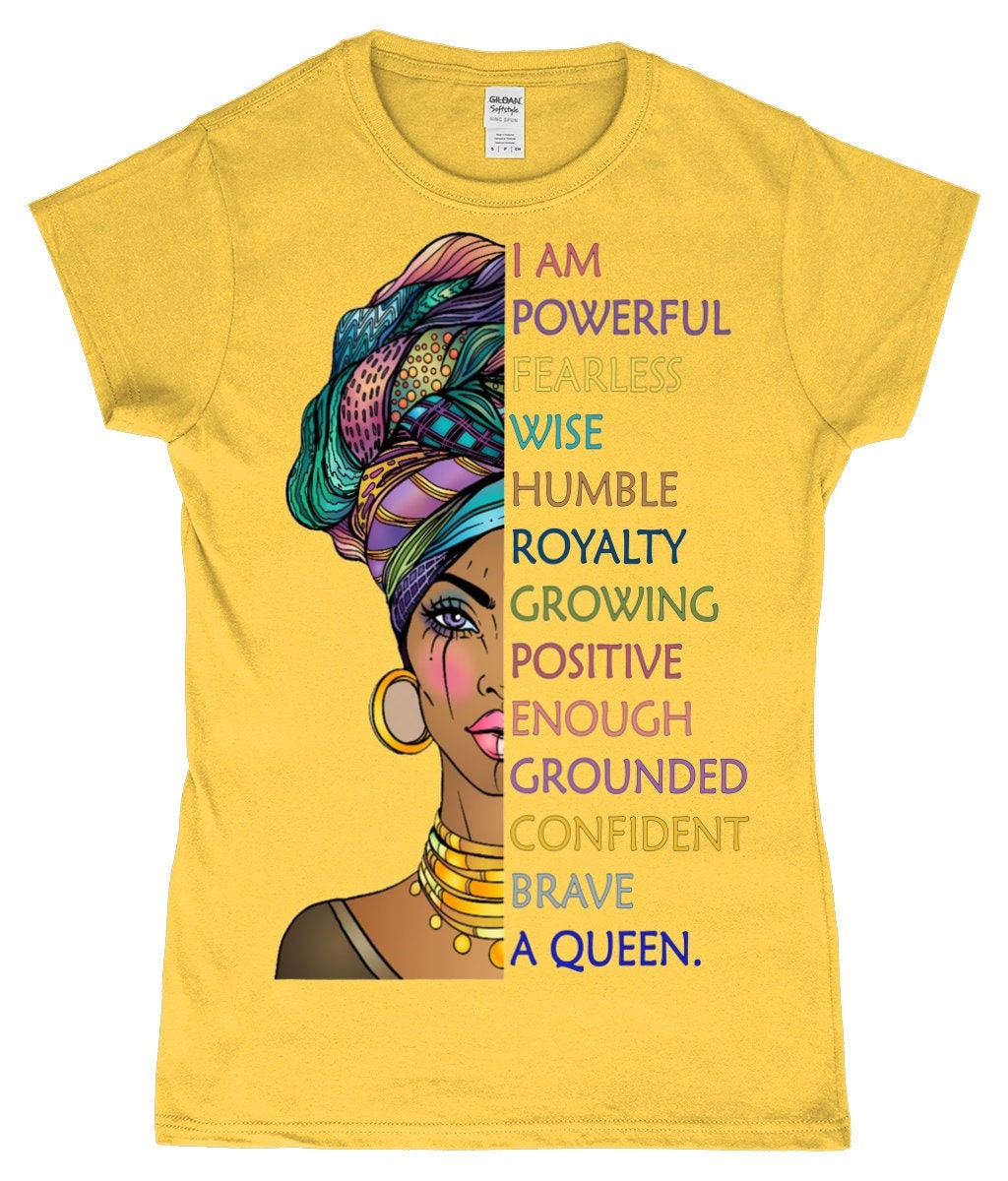 Black Queen Positive Affirmation T-shirt, Black Girl Magic Tshirt ...