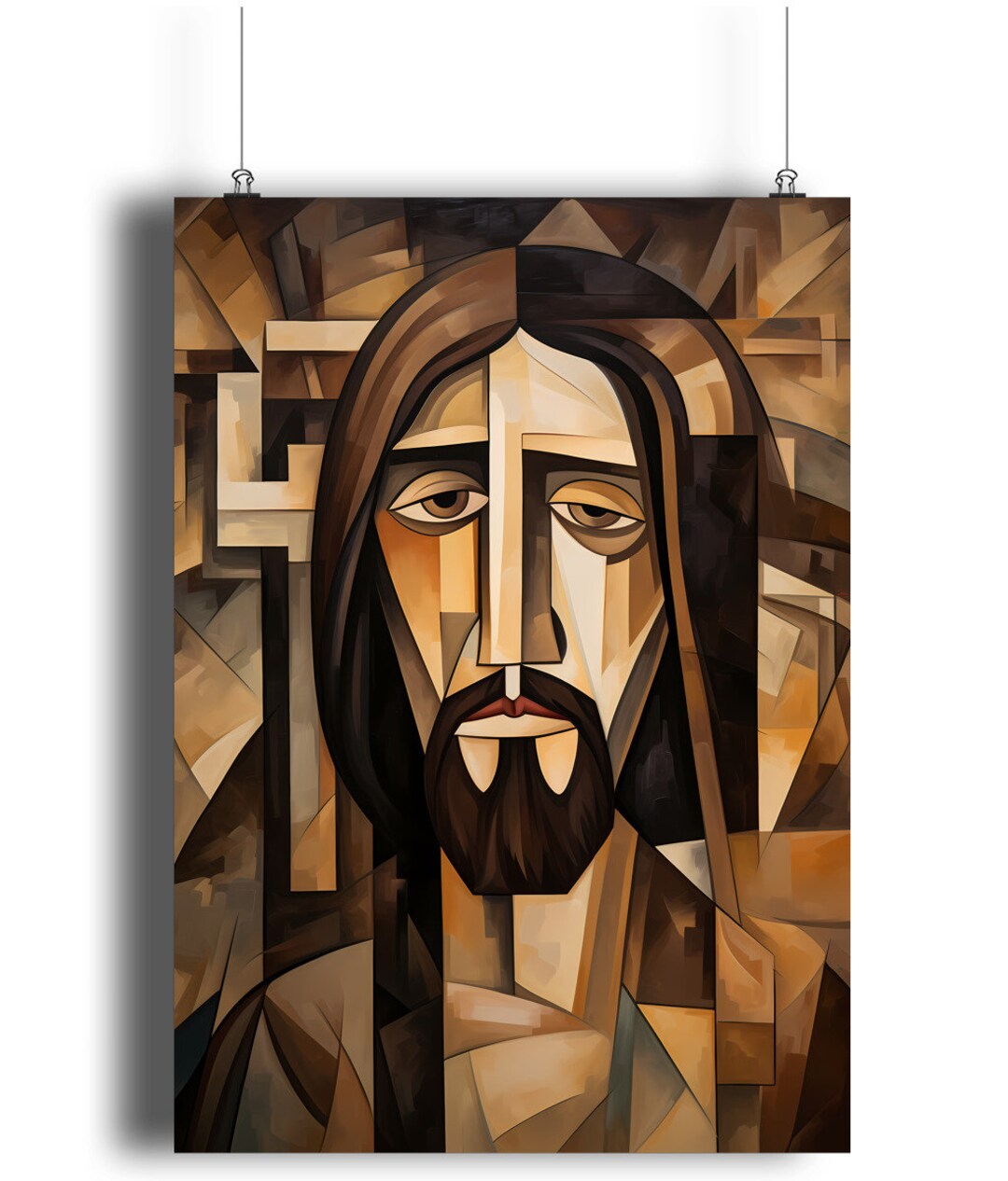 Abstract Jesus Poster, Jesus Christ Wall Art, Christian Wall Art, Jesus ...