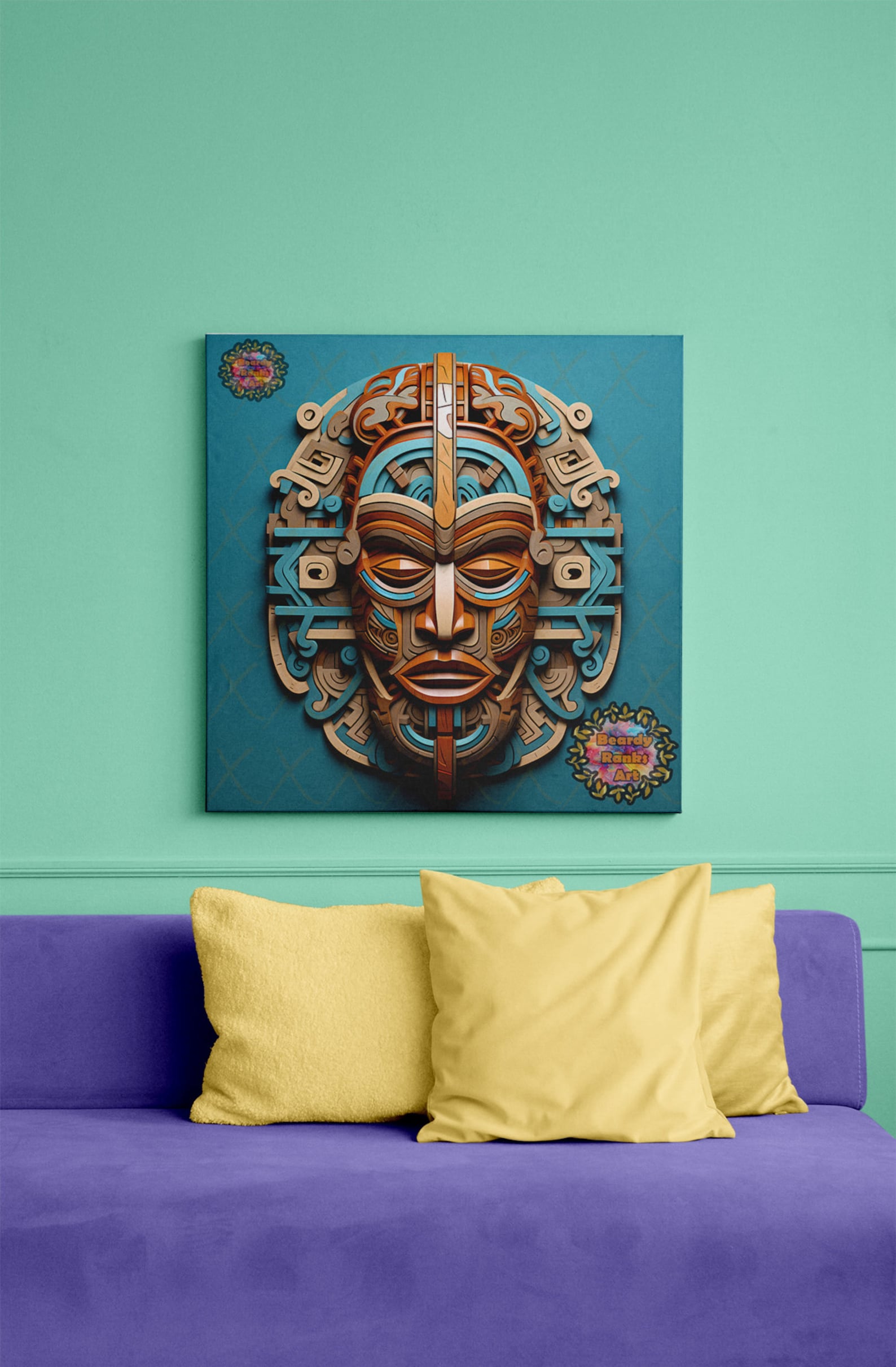 Digital African Mask Artwork, Afrocentric Art, African Tribal Face Mask ...
