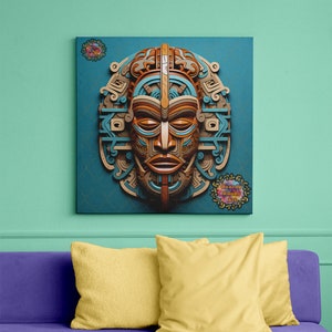 Digital African Mask Artwork, Afrocentric Art, African Tribal Face Mask ...