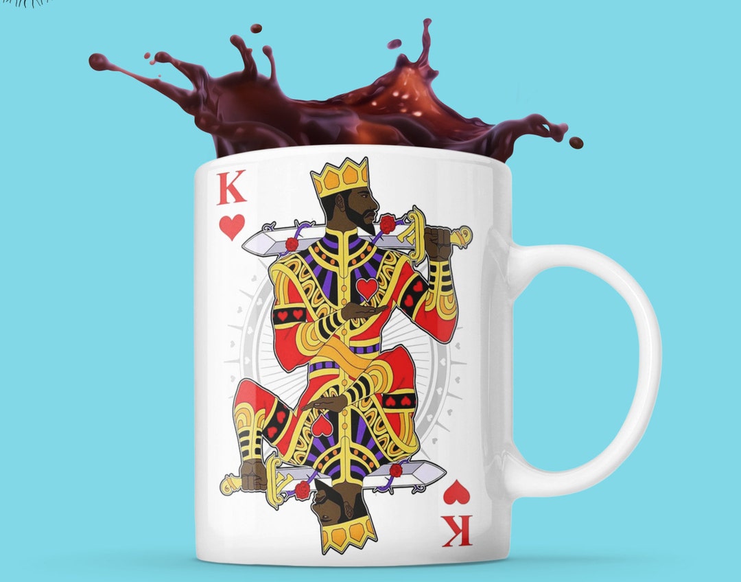 Black King of Hearts Mug, Personalized Mug Coffee Mug, Gift for Him ...
