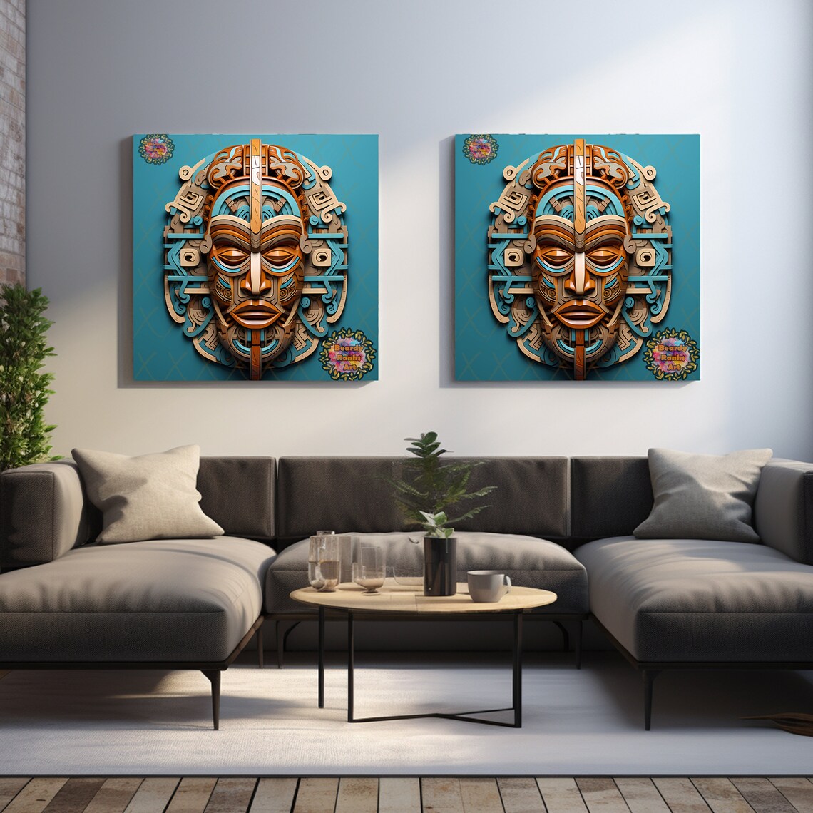 Digital African Mask Artwork Afrocentric Art African Tribal - Etsy