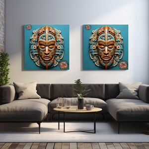 Digital African Mask Artwork, Afrocentric Art, African Tribal Face Mask ...
