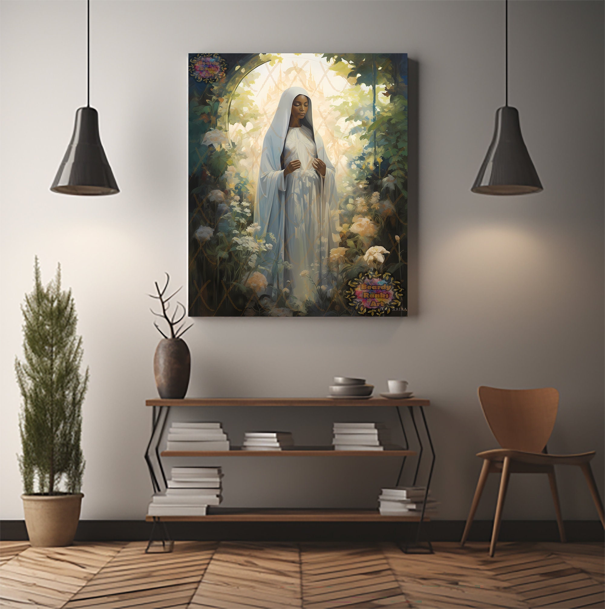 African American Virgin Mary Poster, Black Virgin Mary Wall Art, Black ...