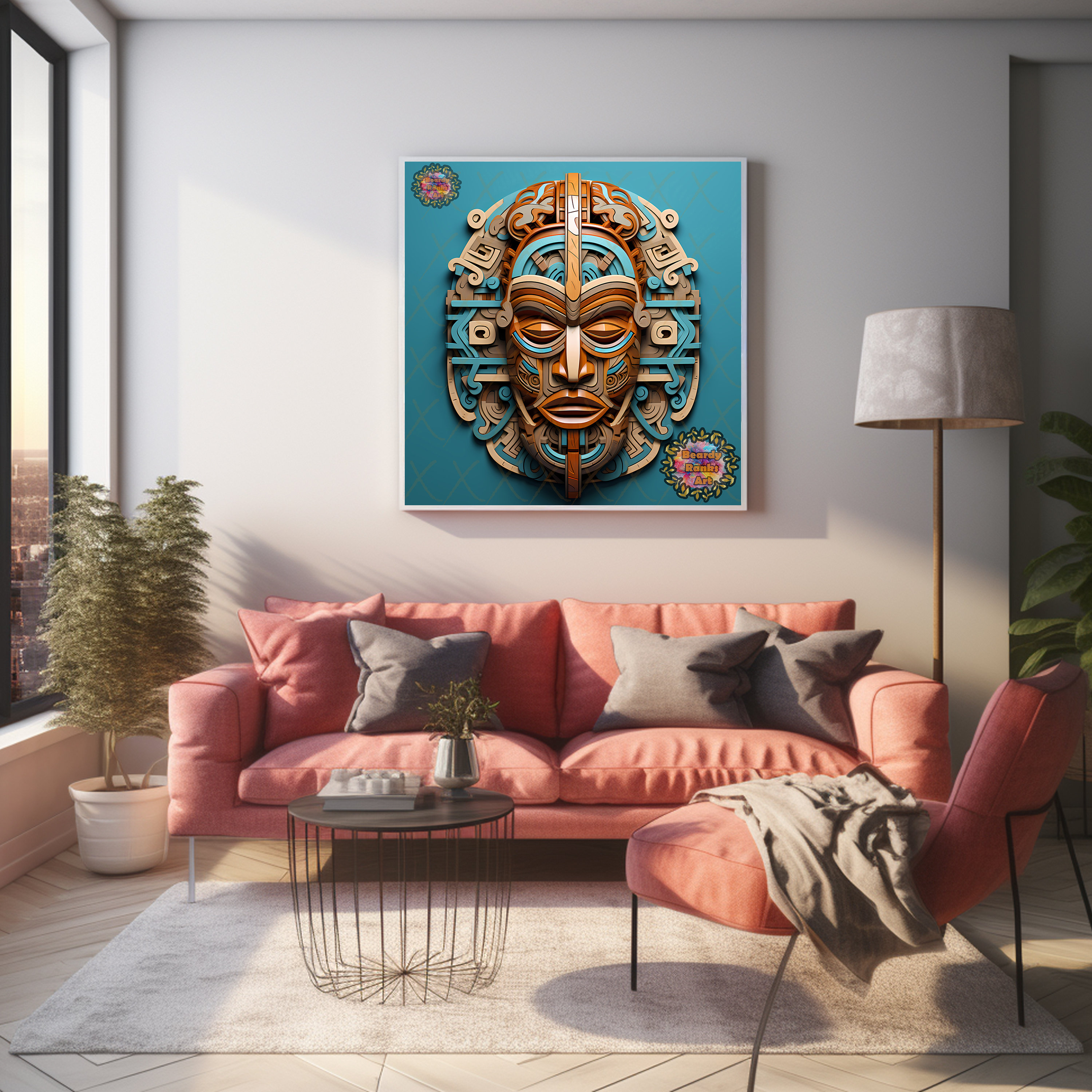 Digital African Mask Artwork, Afrocentric Art, African Tribal Face Mask ...