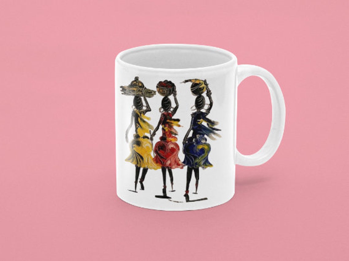 African Women Head Basket Mug, African Mugs, Ethnic Mugs, African ...