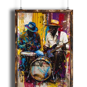 African American Jazz Musicians Poster, Vintage Jazz Band Wall Poster ...