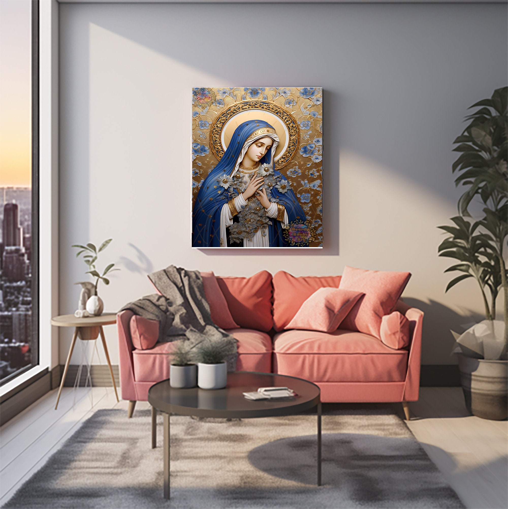 Virgin Mary Poster, Mother of Christ Poster, Virgin Mary Wall Art ...