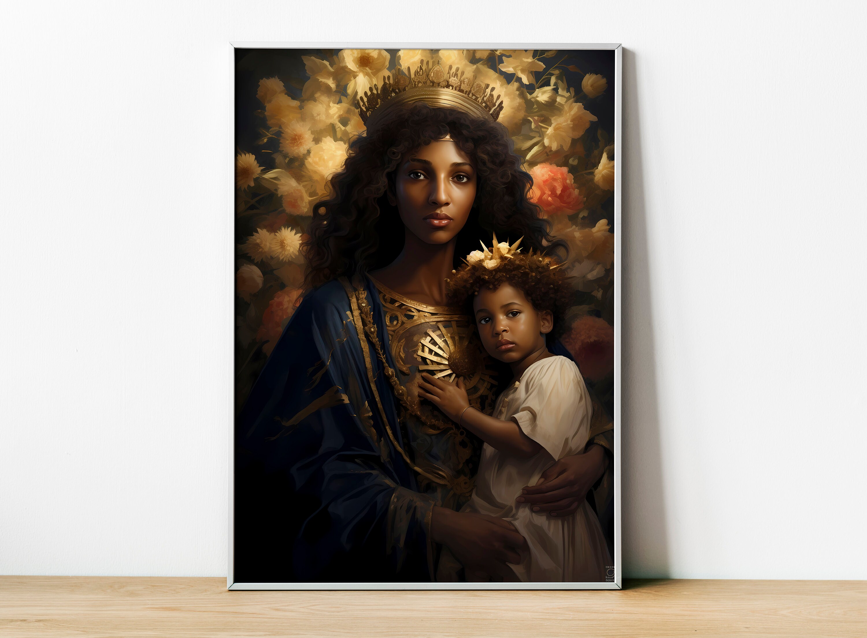 African American Virgin Mary Poster, Black Virgin Mary Wall Art, Black ...