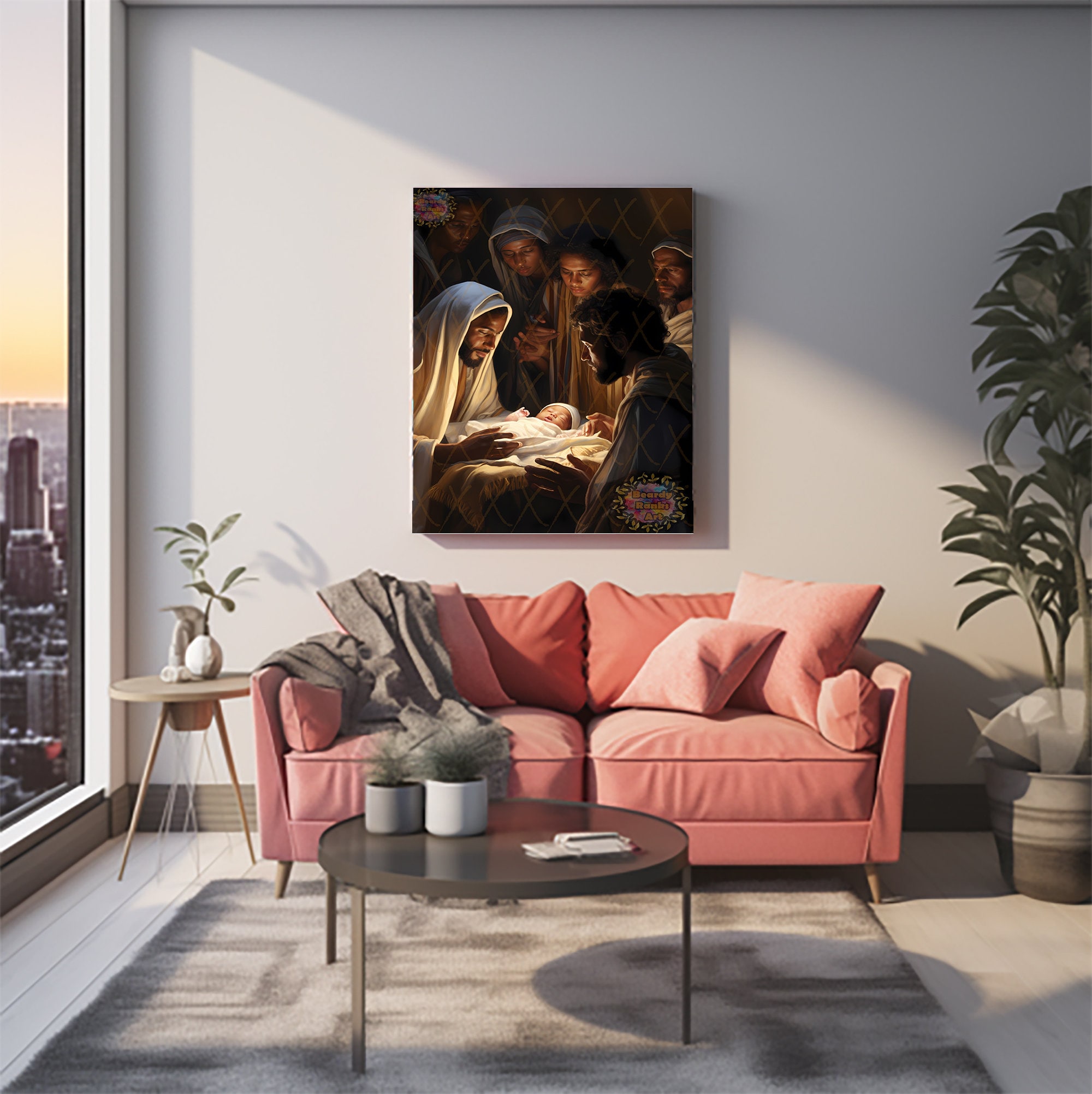 Nativity of a Black Jesus Christ, Jesus Christ Wall Art, Christian Wall ...