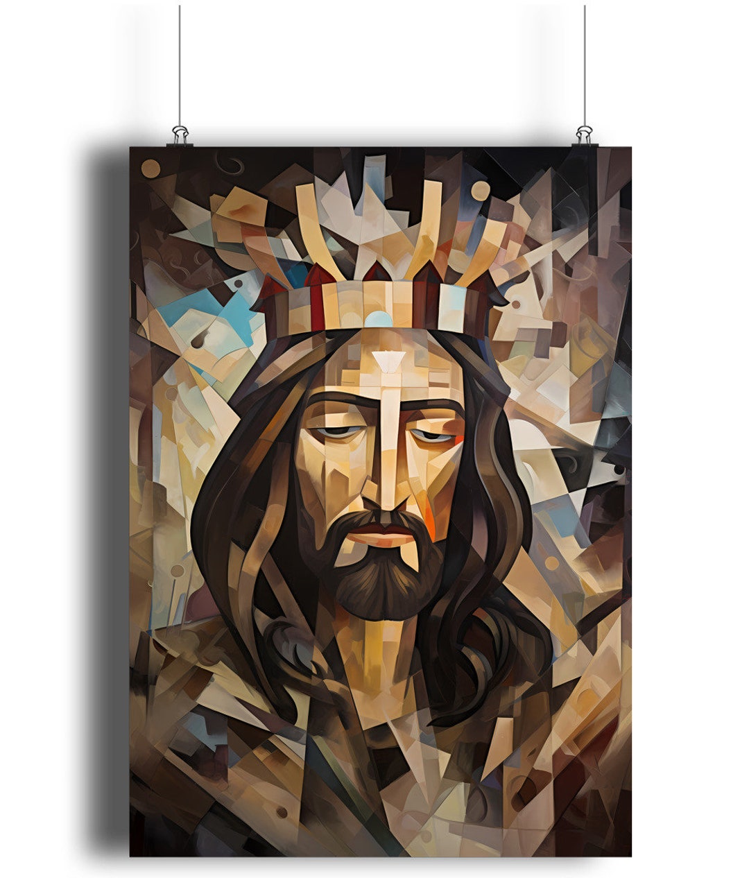 Abstract Jesus Christ Poster, Jesus Christ Wall Art, Christian Wall Art ...