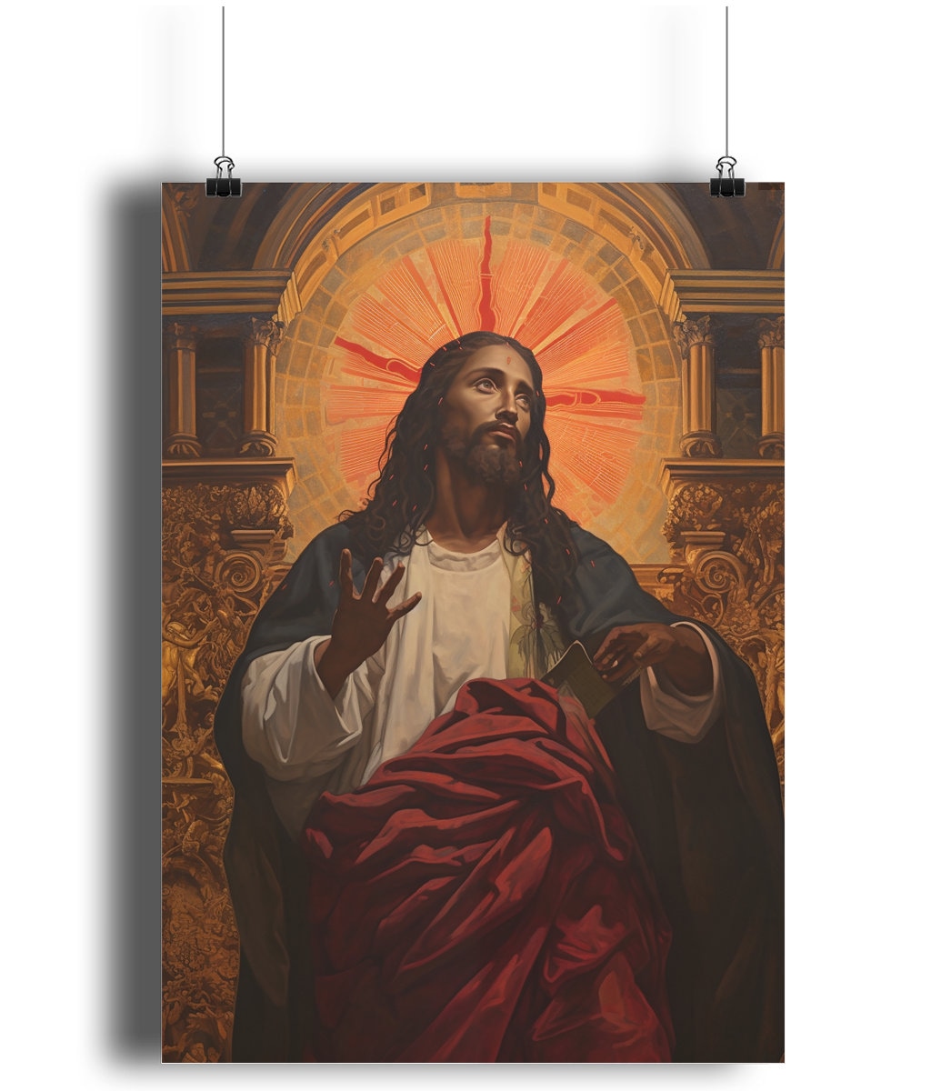 Black Jesus Poster, Jesus Christ Art, Jesus Christ Décor, Jesus Poster ...