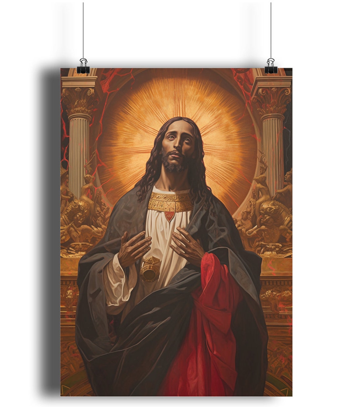 Black Jesus Poster, Jesus Christ Art, Jesus Christ Décor, Jesus Poster ...