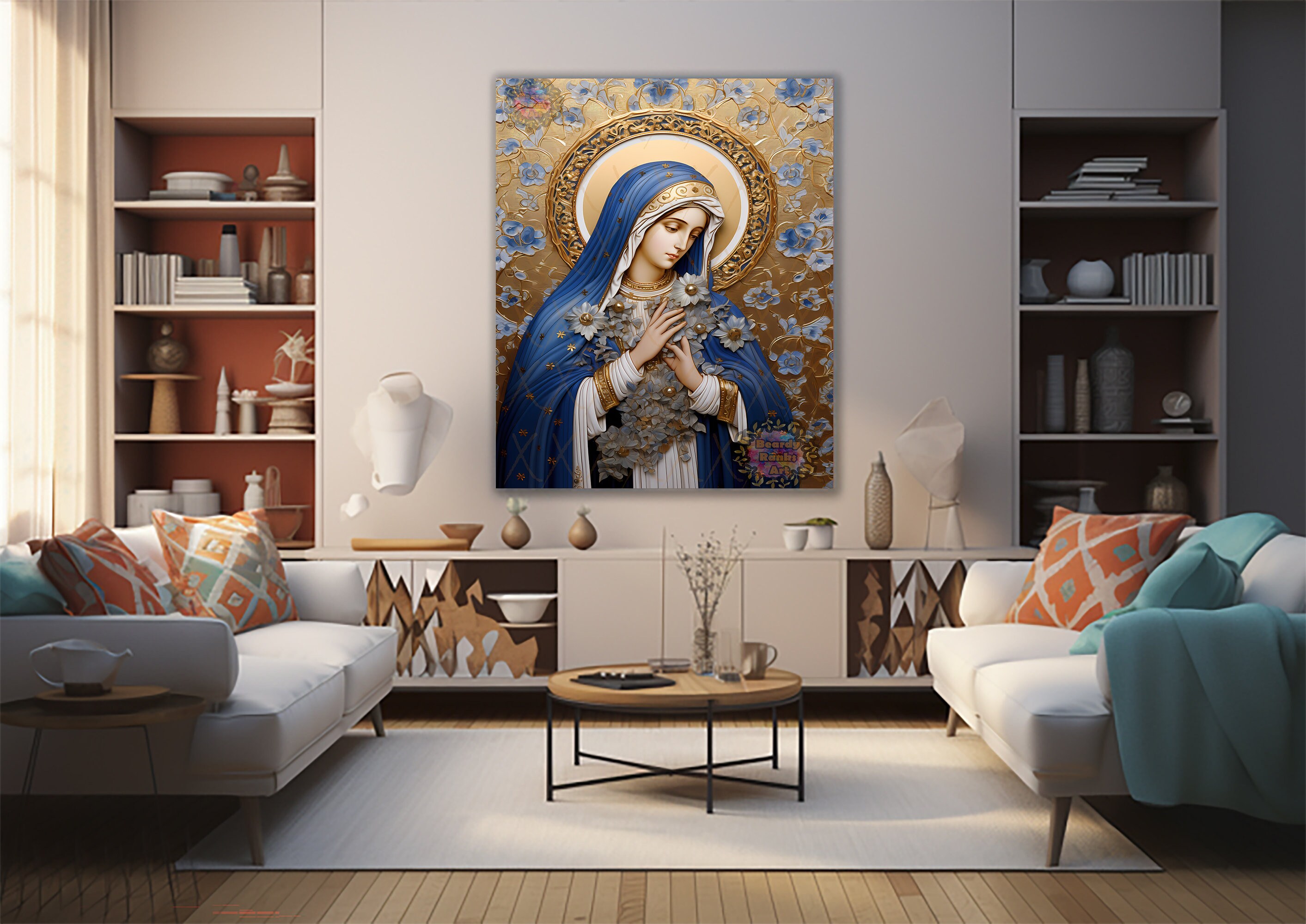 Virgin Mary Poster, Mother of Christ Poster, Virgin Mary Wall Art ...