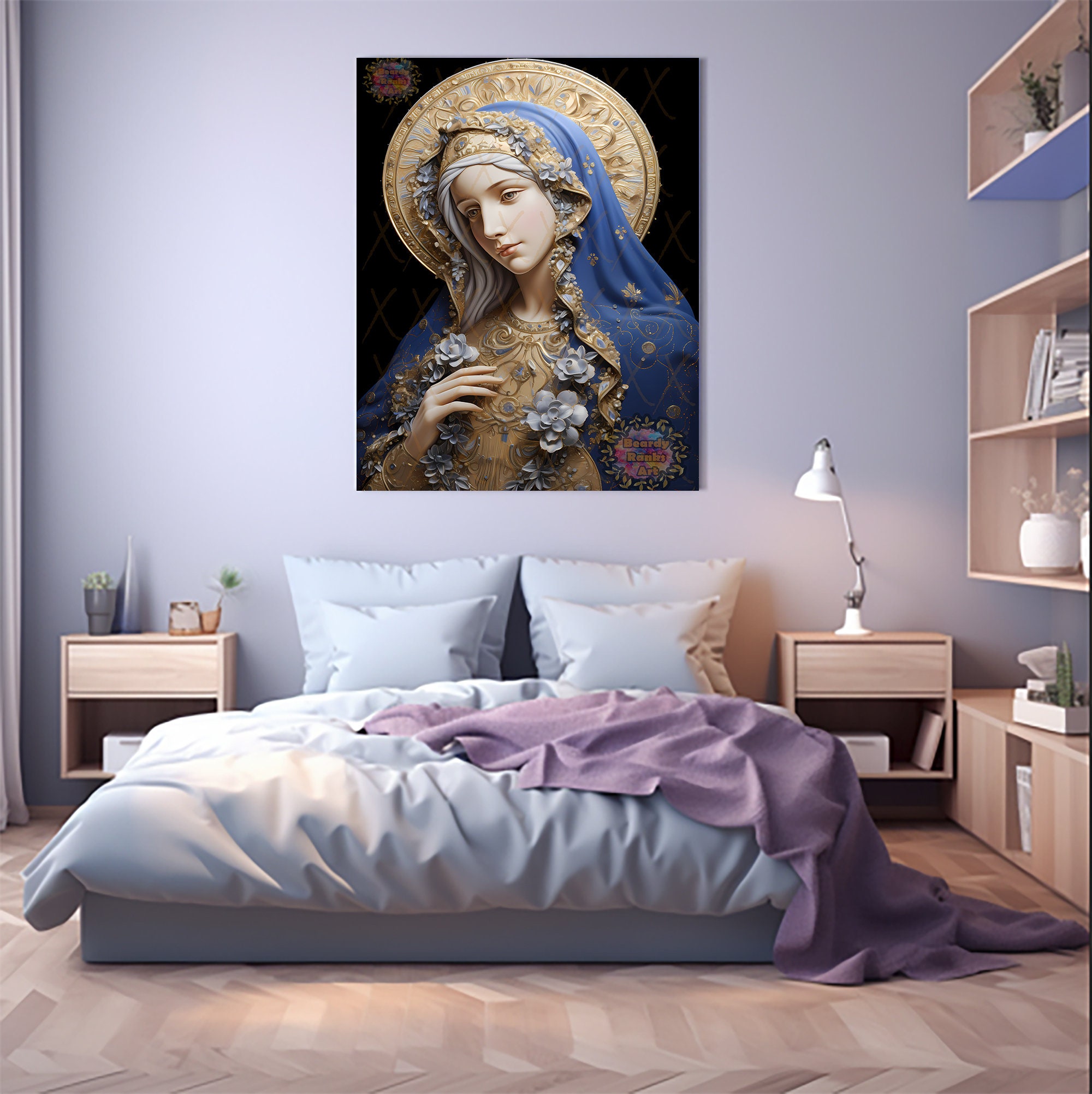 Virgin Mary Poster, Mother of Christ Poster, Virgin Mary Wall Art ...