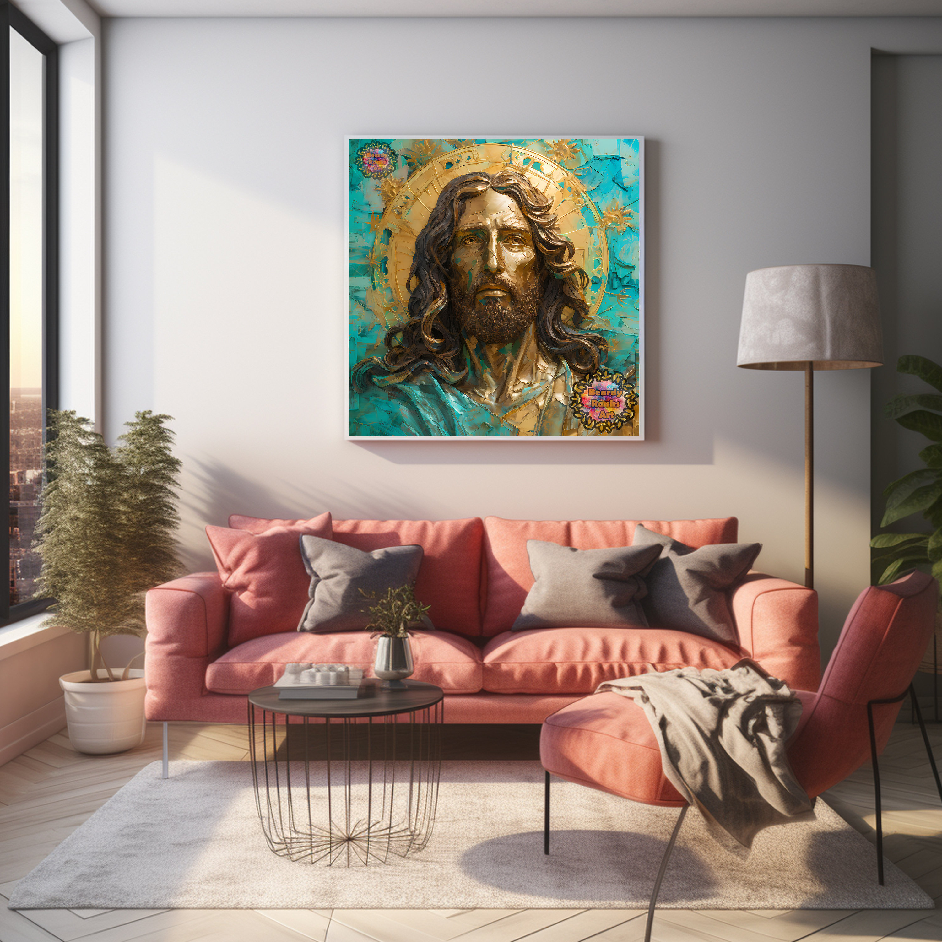 Jesus Christ Square Canvas Wall Art, Christian Wall Art, Jesus Wall ...