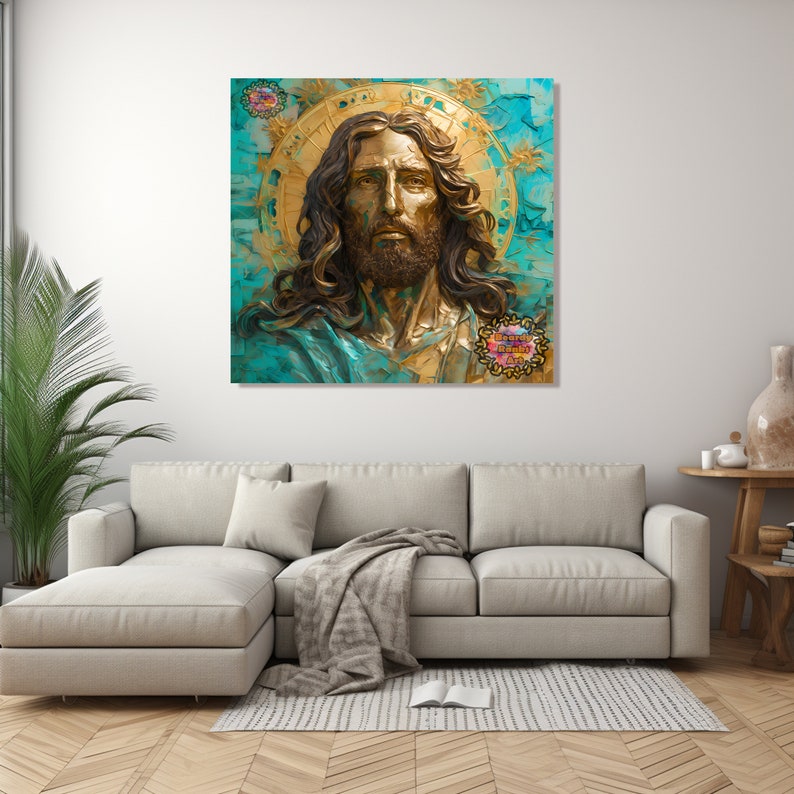 Jesus Christ Square Canvas Wall Art, Christian Wall Art, Jesus Wall ...