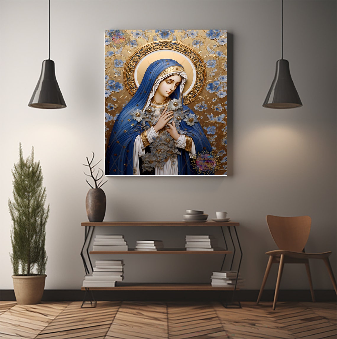 Virgin Mary Poster, Mother of Christ Poster, Virgin Mary Wall Art ...