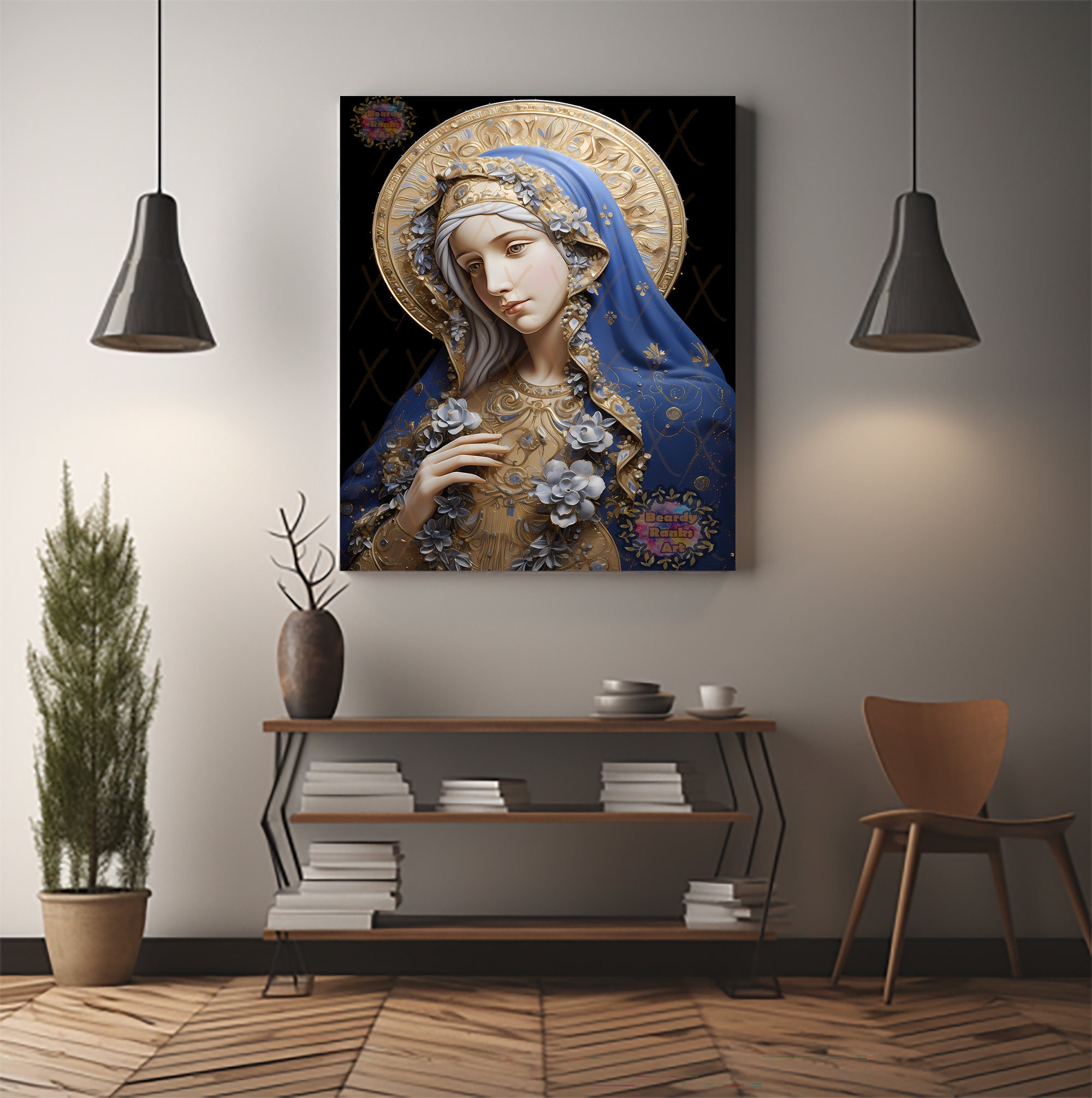 Virgin Mary Poster, Mother of Christ Poster, Virgin Mary Wall Art ...