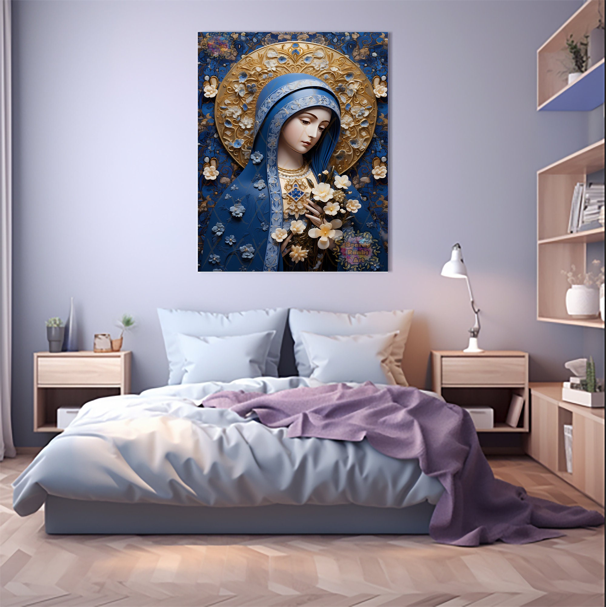Virgin Mary Poster, Mother of Christ Poster, Virgin Mary Wall Art ...