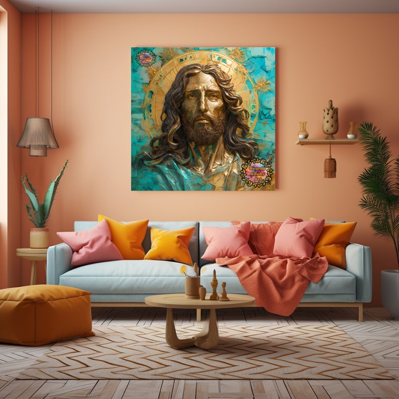 Jesus Christ Square Canvas Wall Art, Christian Wall Art, Jesus Wall ...