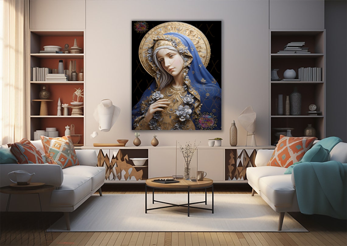 Virgin Mary Poster, Mother of Christ Poster, Virgin Mary Wall Art ...