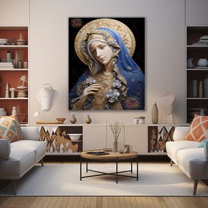 Virgin Mary Poster, Mother of Christ Poster, Virgin Mary Wall Art ...