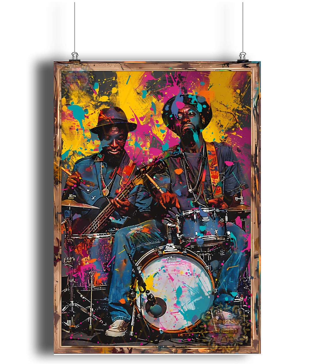 African American Jazz Musicians Poster, Vintage Jazz Band Wall Poster ...
