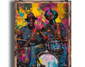African American Jazz Musicians Poster, Vintage Jazz Band Wall Poster ...