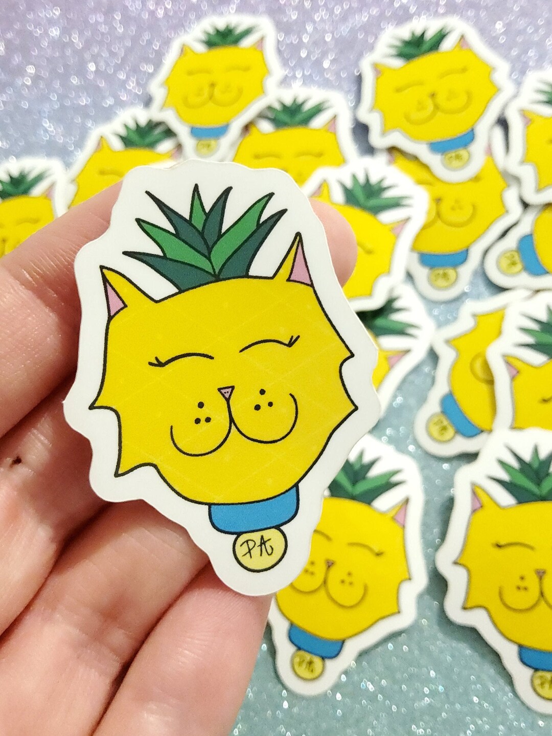 PinApple Cat Sticker, Glossy Coated Vinyl, Cute, Weatherproof - Etsy.de