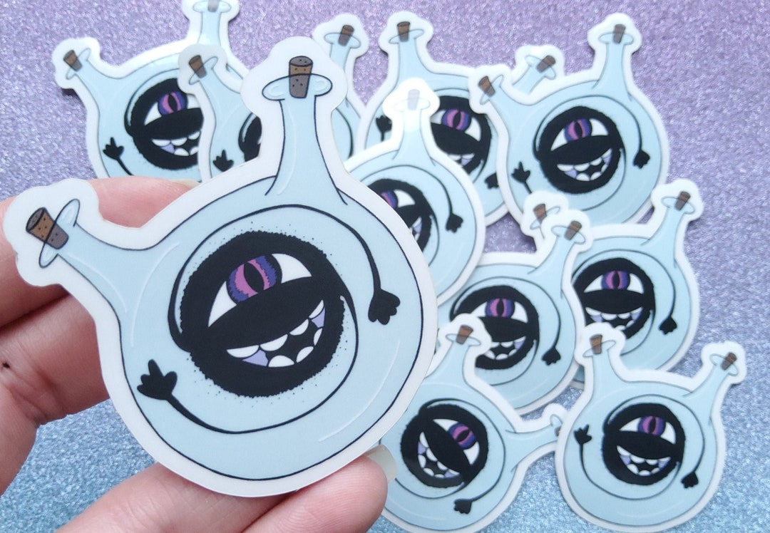 Dwarf in Flask Sticker, Transparent, Weatherproof - Etsy