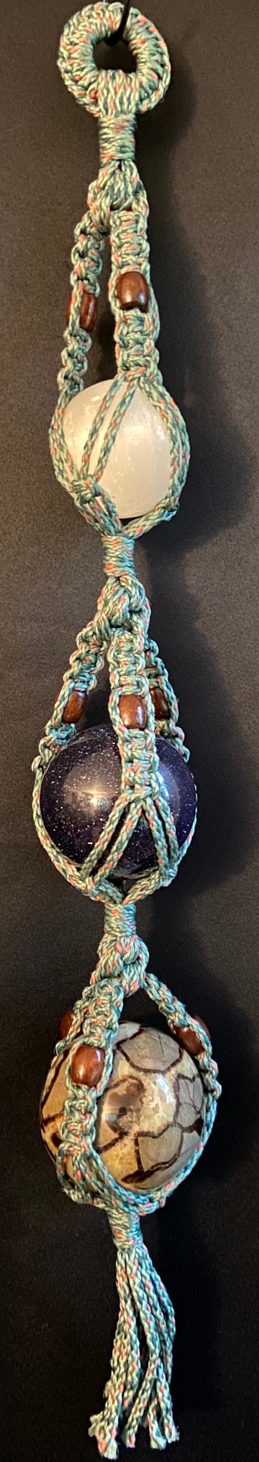 Sage Green Walnut Three 3 75mm Crystal Spheres Hanger - Etsy