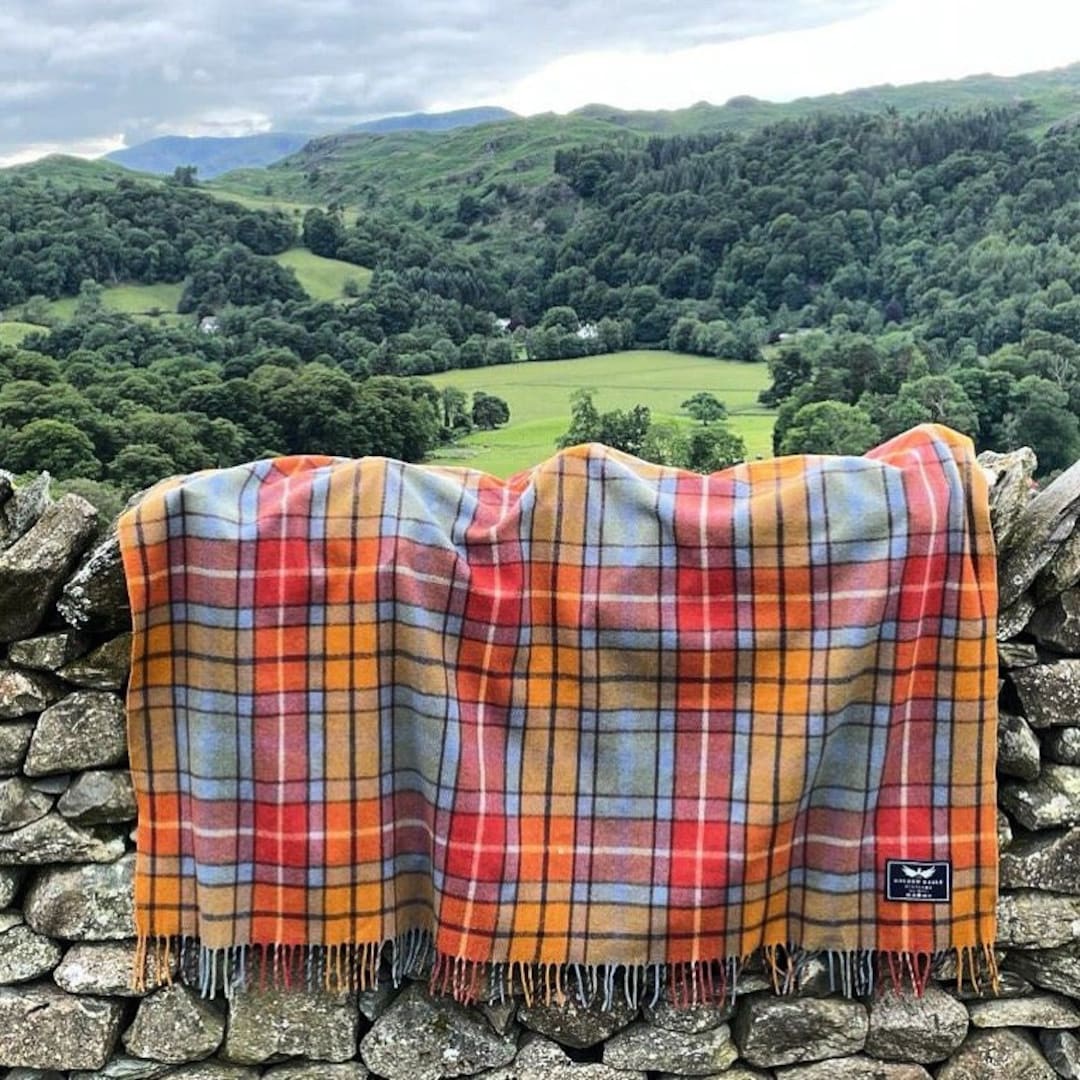 The Golden Eagle Wool Tartan Throw Large Scottish Blanket - Etsy