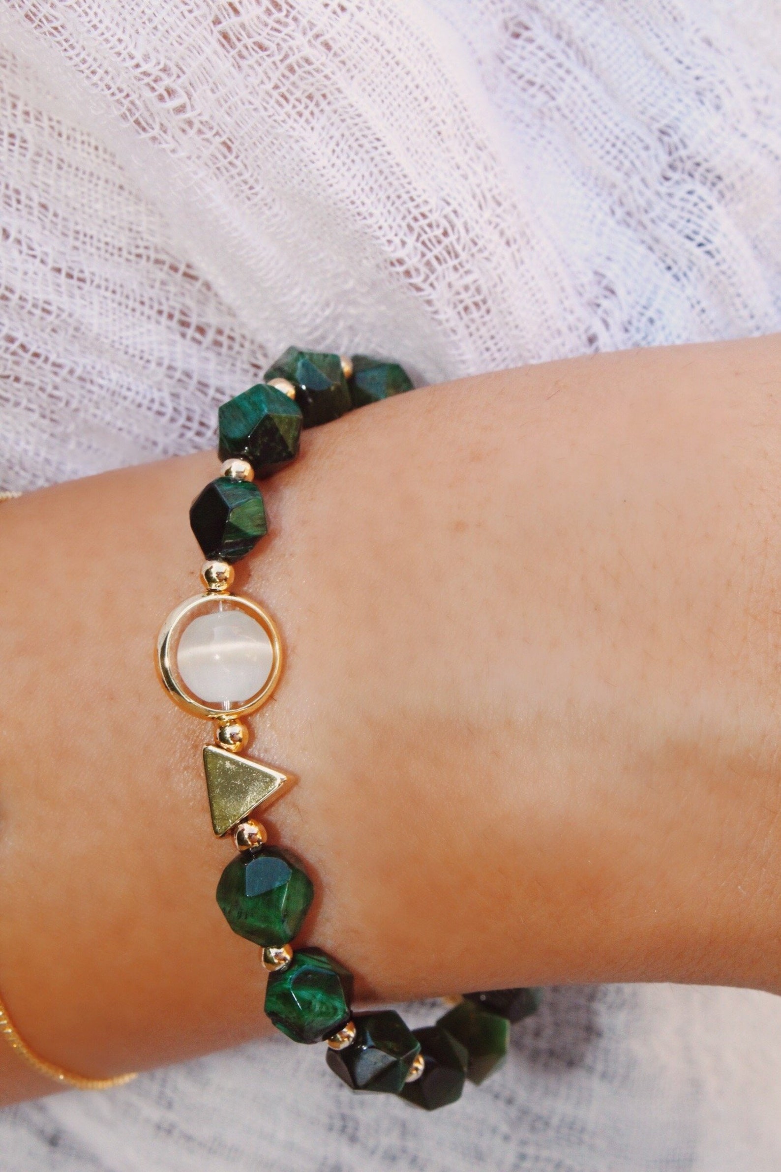 Emerald Beaded Bracelet - Etsy