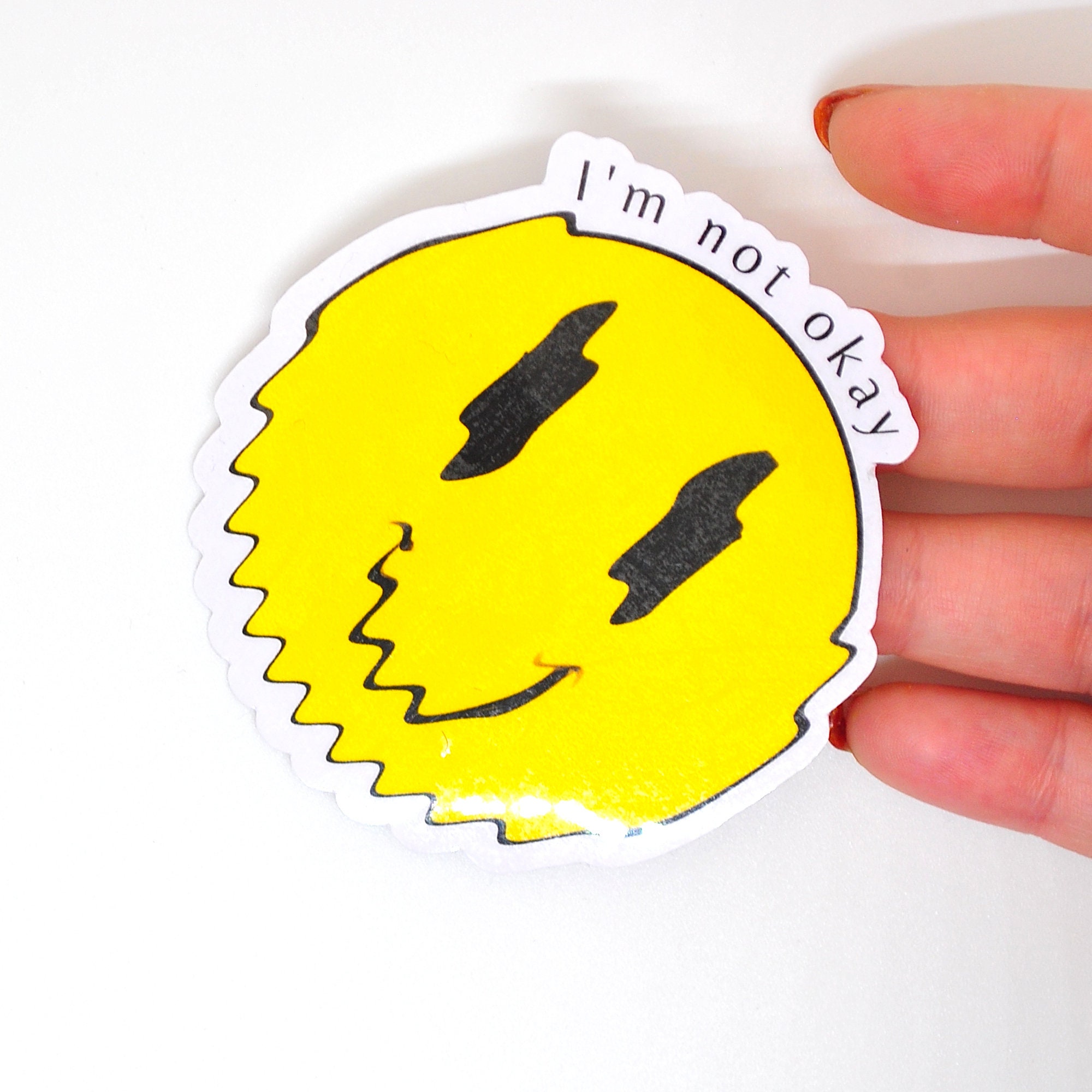 I'm NOT Okay Smiley Face Sticker | Etsy