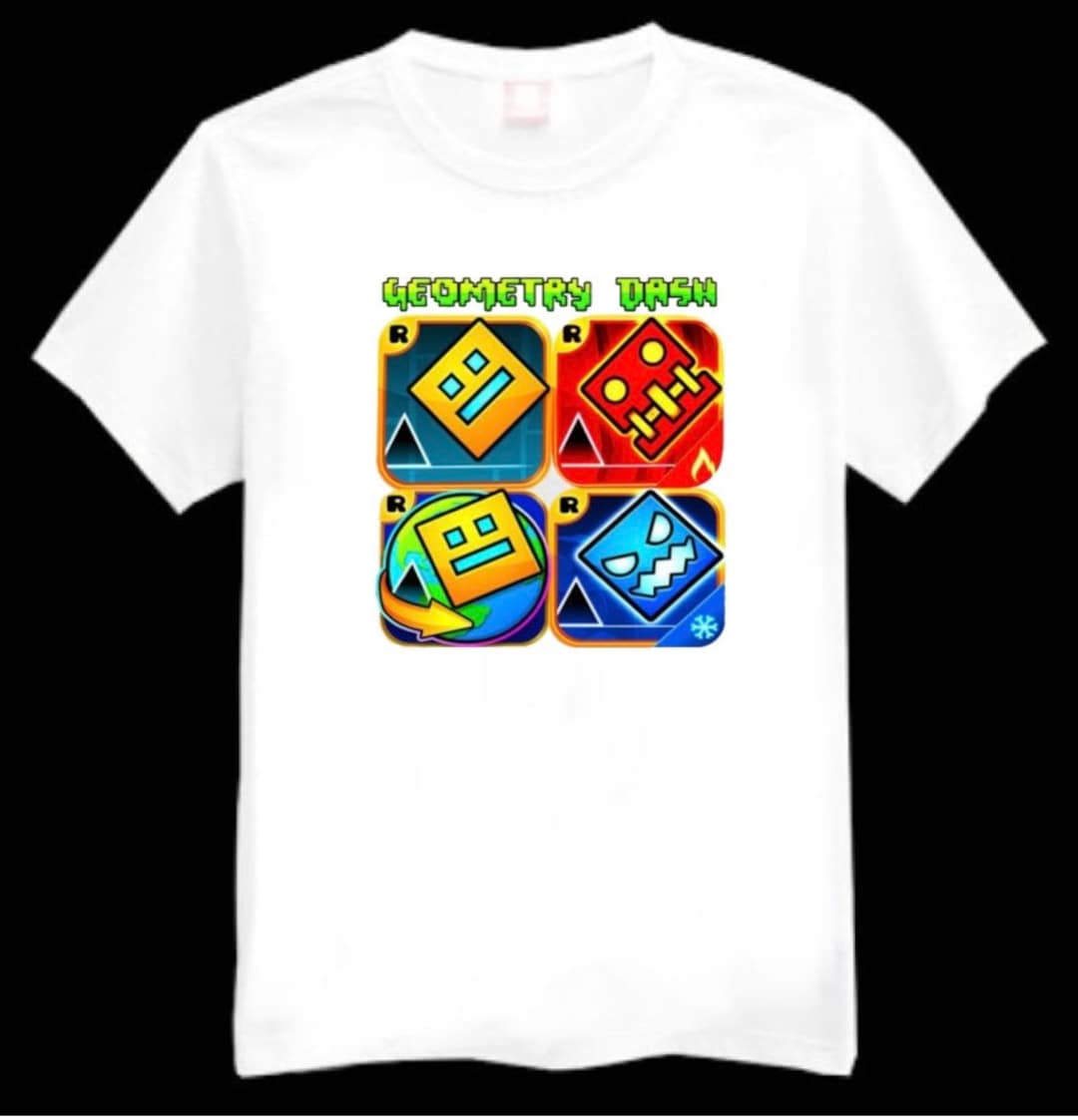 Geometry Dash Kids Printed T-shirt Various Sizes Available - Etsy